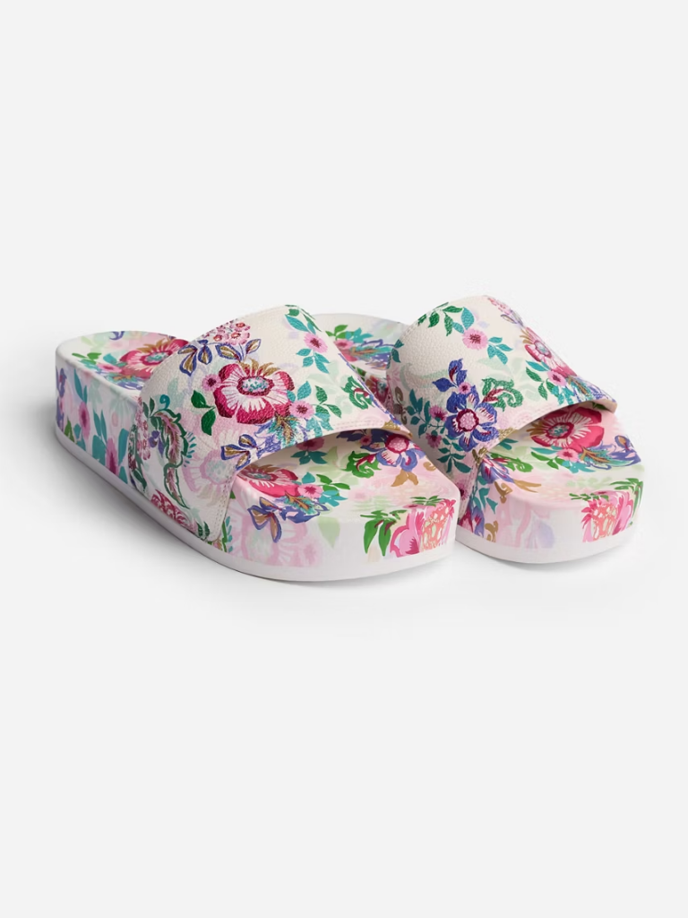 Johnny Was Platform Pool Slide- Melia White – Alysa Rene Boutique
